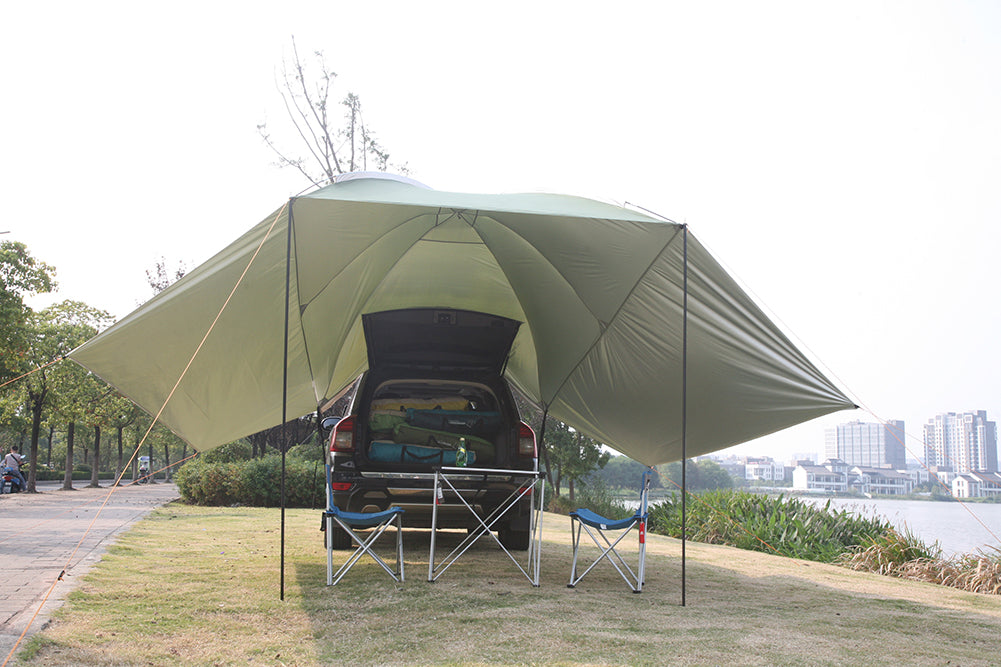 Family Camping Sun Shelter SUV Car Rear Trunk Awning Car Tail Canopy T ...